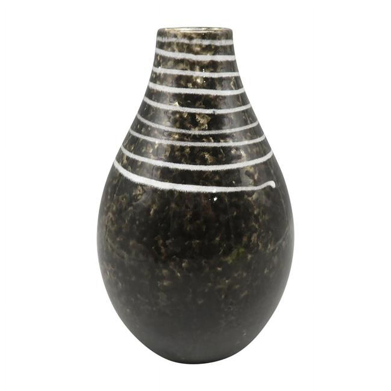 10 in. Ceramic Primeval Vase, Black & White - Walmart.com