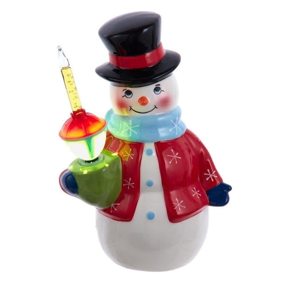 10 in. Ceramic Snowman with Bubble Light - Walmart.com
