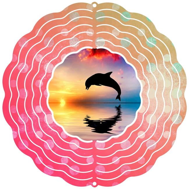 10 in. Dolphin at Sunset Wind Spinner - Walmart.com