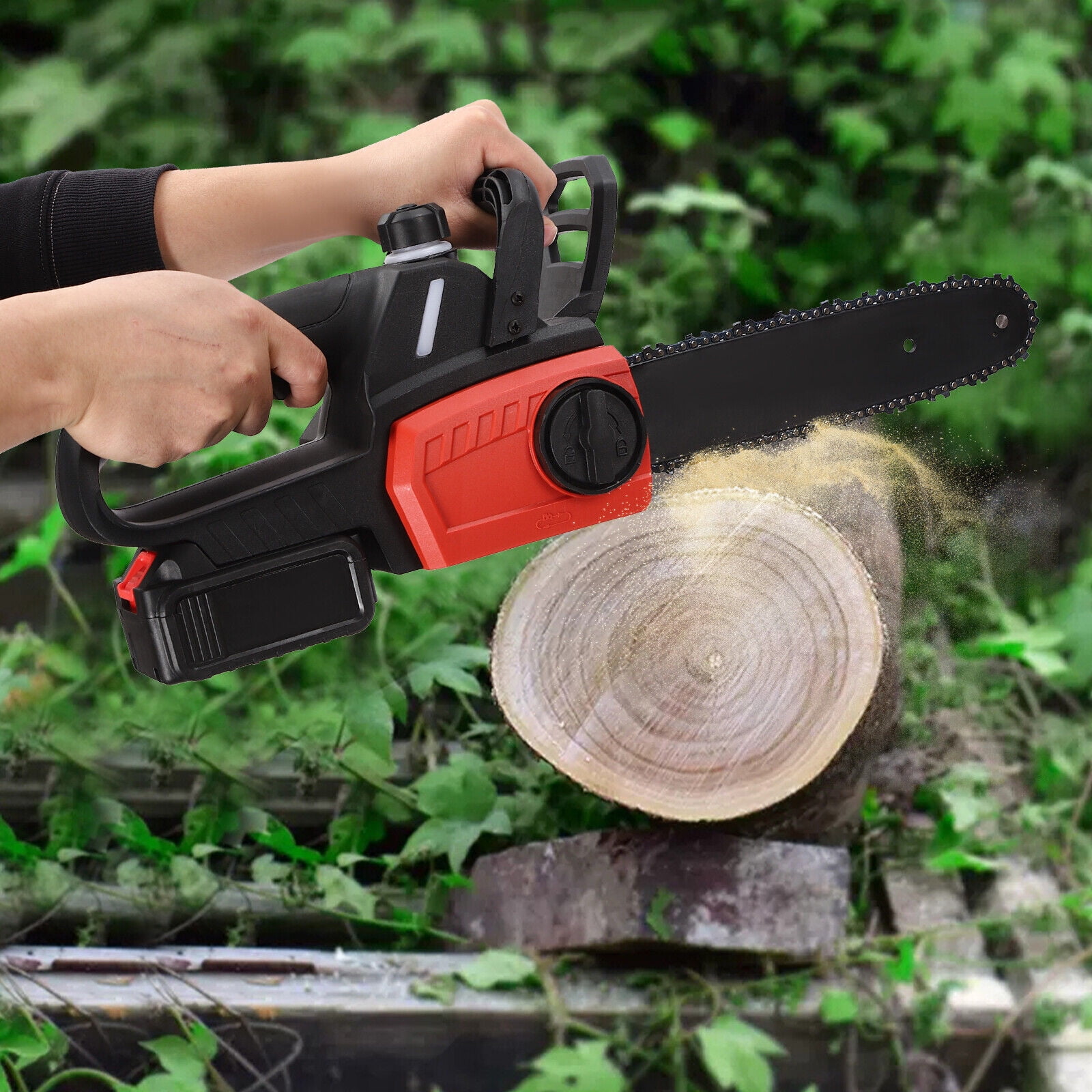 10 in Electric Mini Chainsaw Cordless Handheld Chain Saw 1 Battery ...