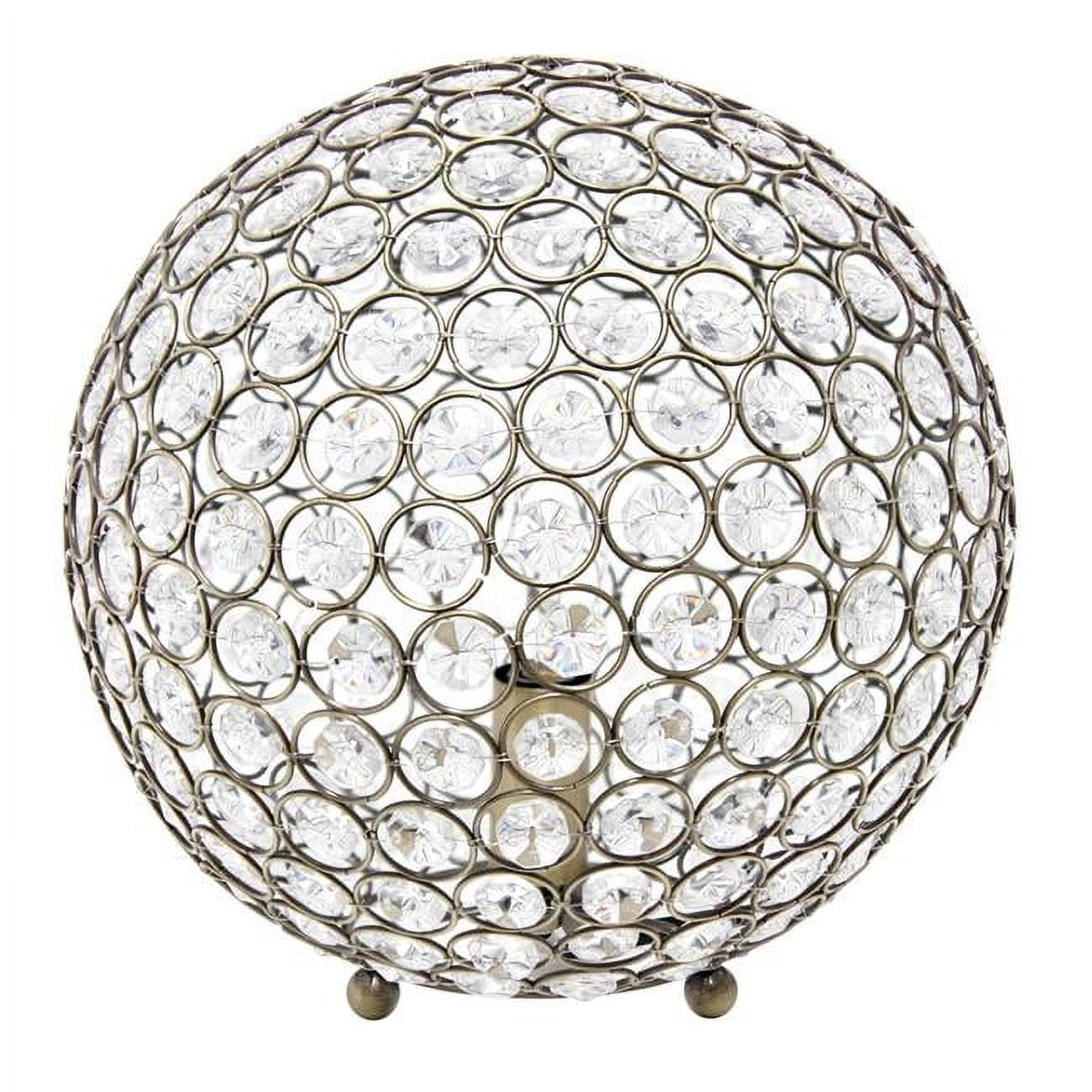 10 in. Elipse Medium Contemporary Metal Crystal Round Sphere Glamorous ...