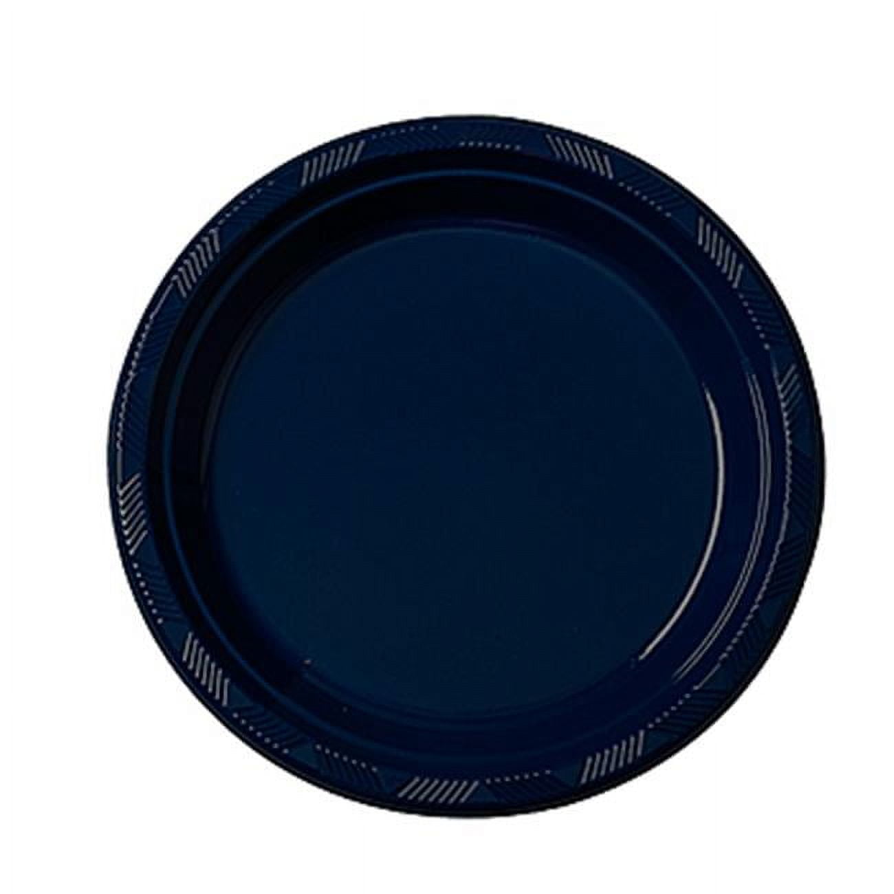 10 in. Heavy Duty Disposable Plastic Party Plates - Navy Blue, Set of ...