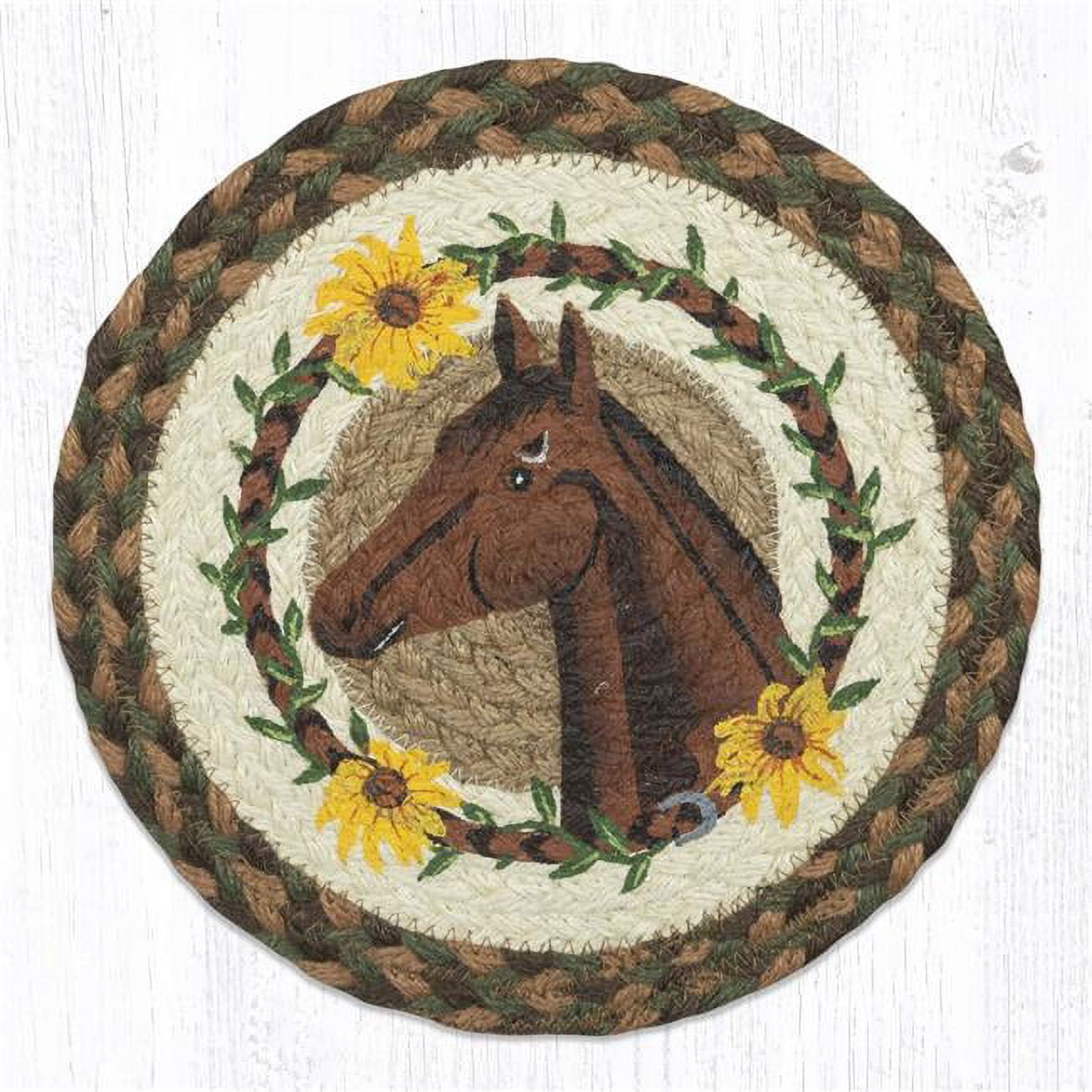 10 in. MSPR-657 Brown Horse Daisy Printed Round Trivet - Walmart.com