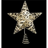 10 in. Metal Glittered Star Tree Topper, Silver - Walmart.com