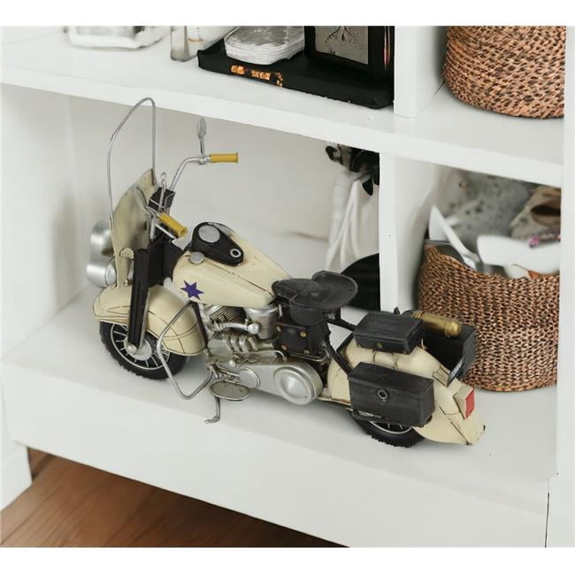 10 in. Metal Hand Painted Model Motorcycle Sculpture, Cream - Walmart.com
