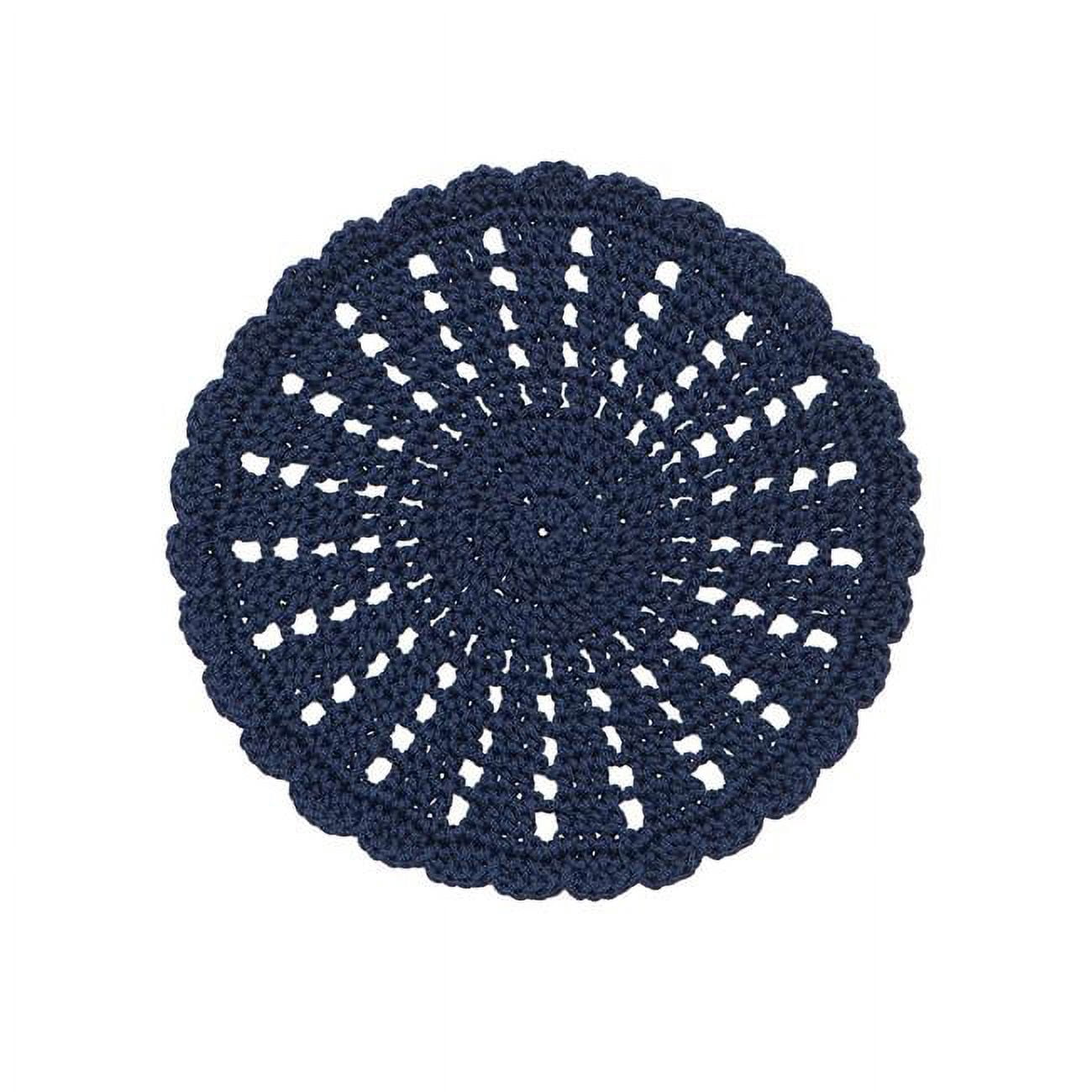 10 in. Mode Crochet Round Doily, Navy - Walmart.com
