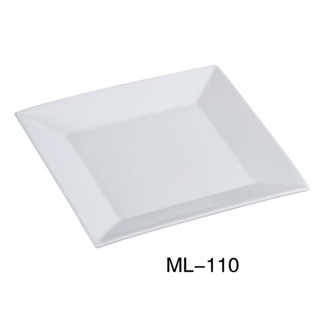 Large 10 in. Porcelain Square Dinner Plate, Super White for Dining ...