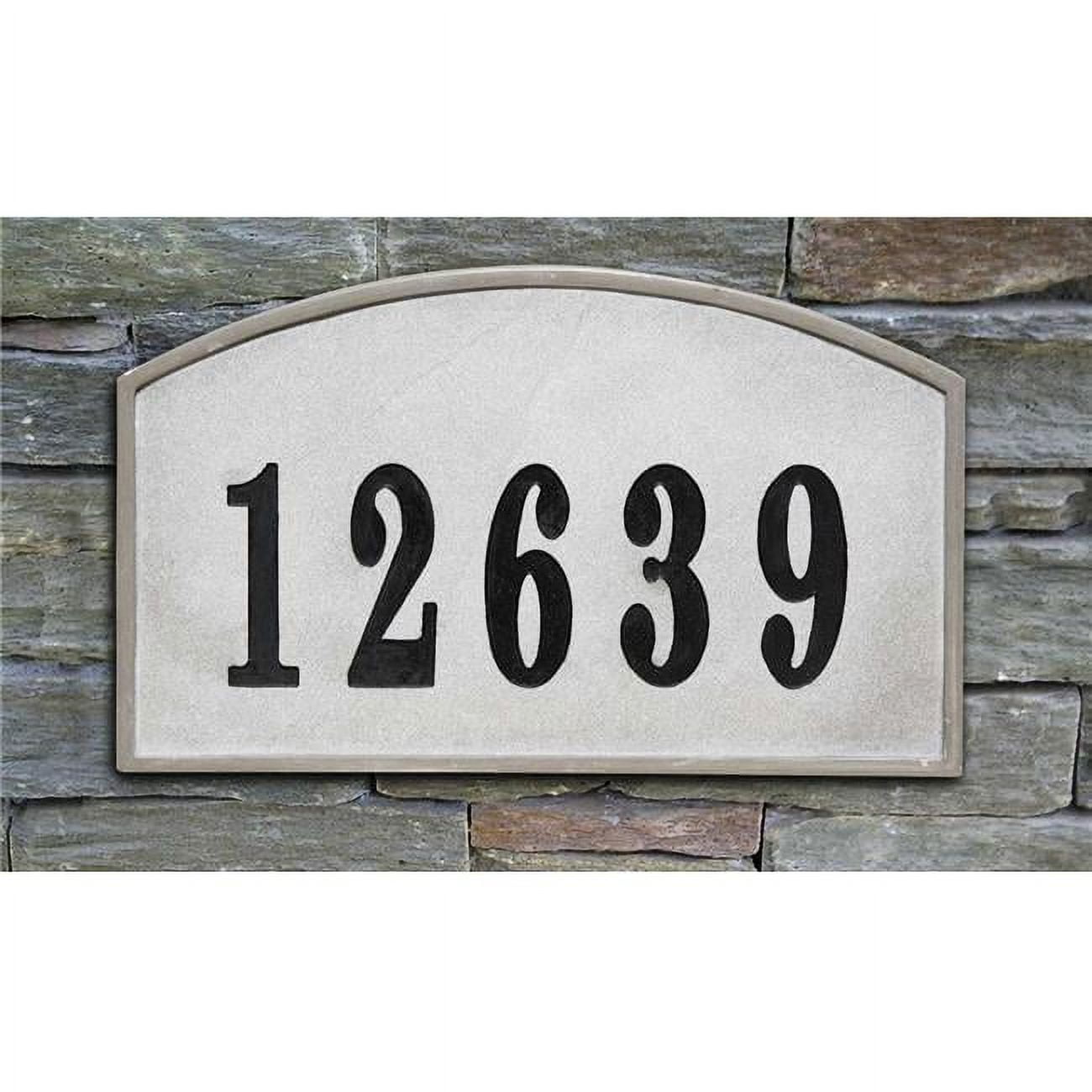10 in. Riviera Arch Crushed Stone Address Plaque in Slate Color ...