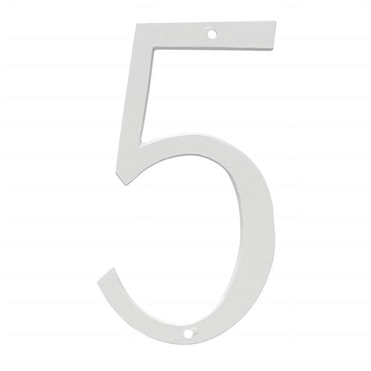 10 in. Standard House Number, White - Number 5 - Walmart.com
