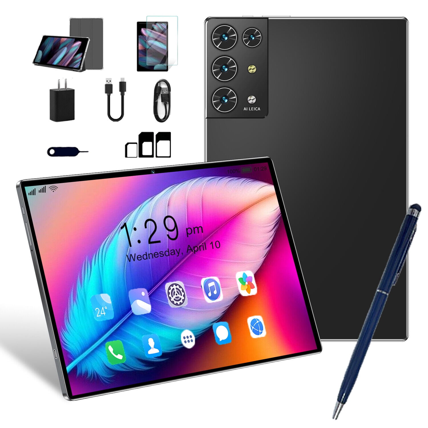 10 in Tablet Android 14 Tablets Pad 16GB+256GB HD Octa-Core Dual Camera ...