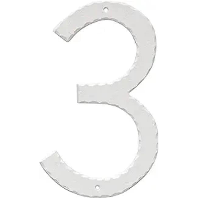 10 in. Textured House Number, White - Number 3 - Walmart.com