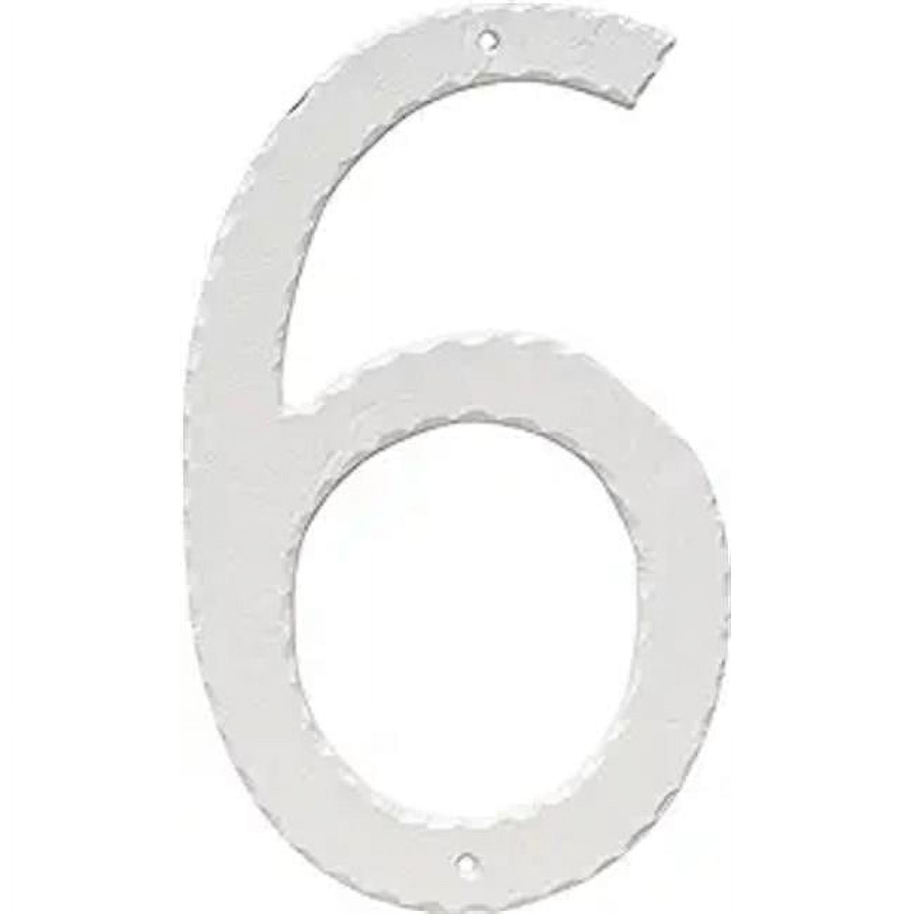 10 in. Textured House Number, White - Number 6 - Walmart.com