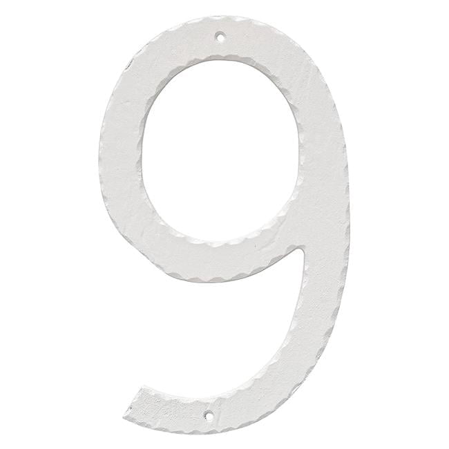 10 in. Textured House Number, White - Number 9 - Walmart.com