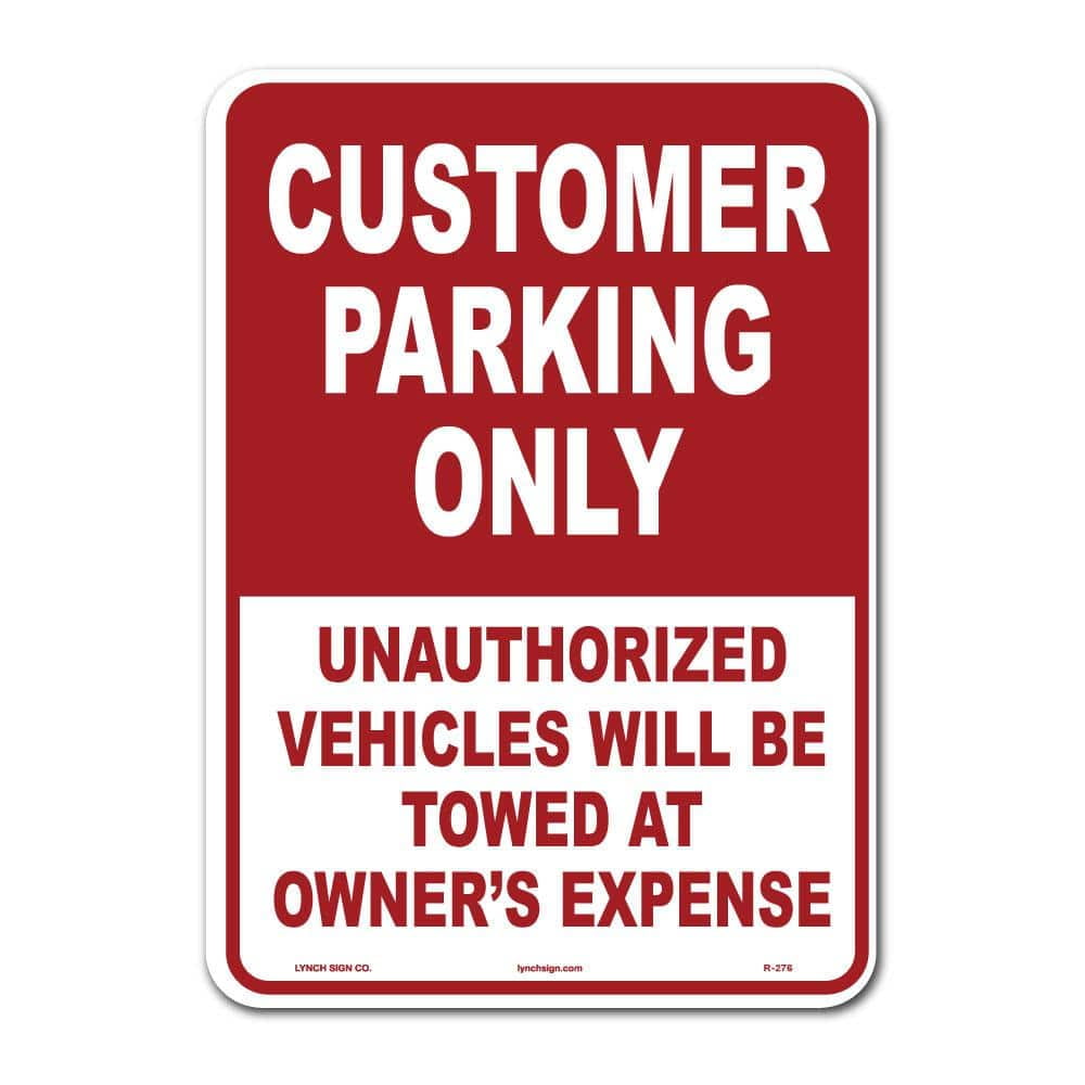 10 in. x 14 in. Customer Parking Sign Printed on More Durable Thicker ...