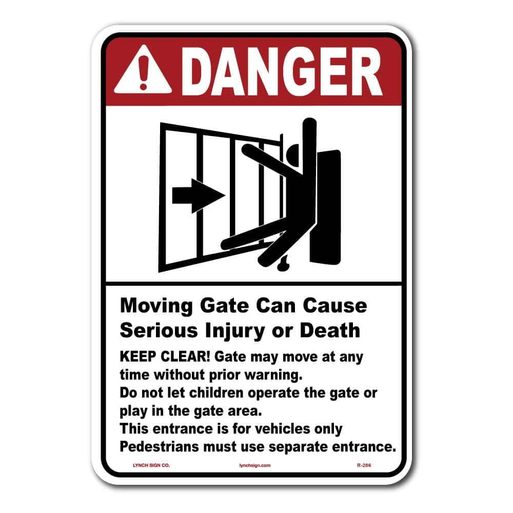 10 in. x 14 in. Gate Warning Sign Printed on More Durable Thicker ...