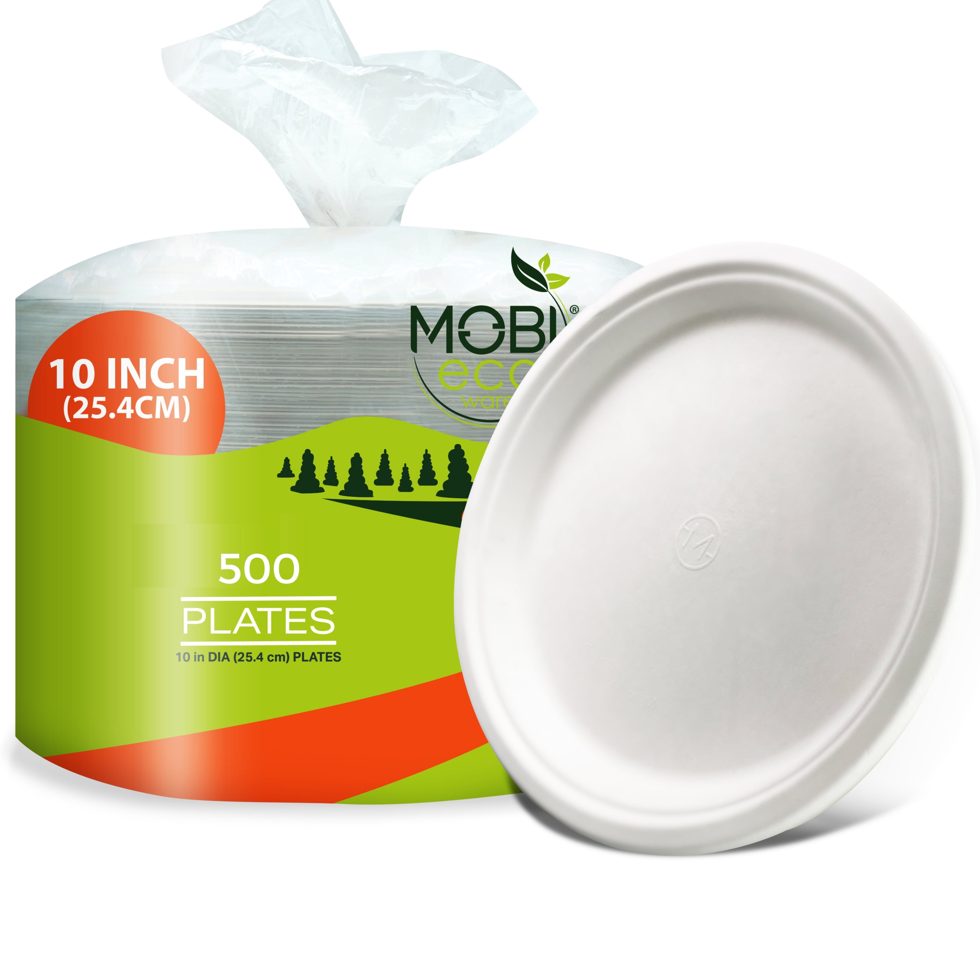 10 inch 100% Compostable Plates, 10 in Eco-Friendly Heavy Duty ...