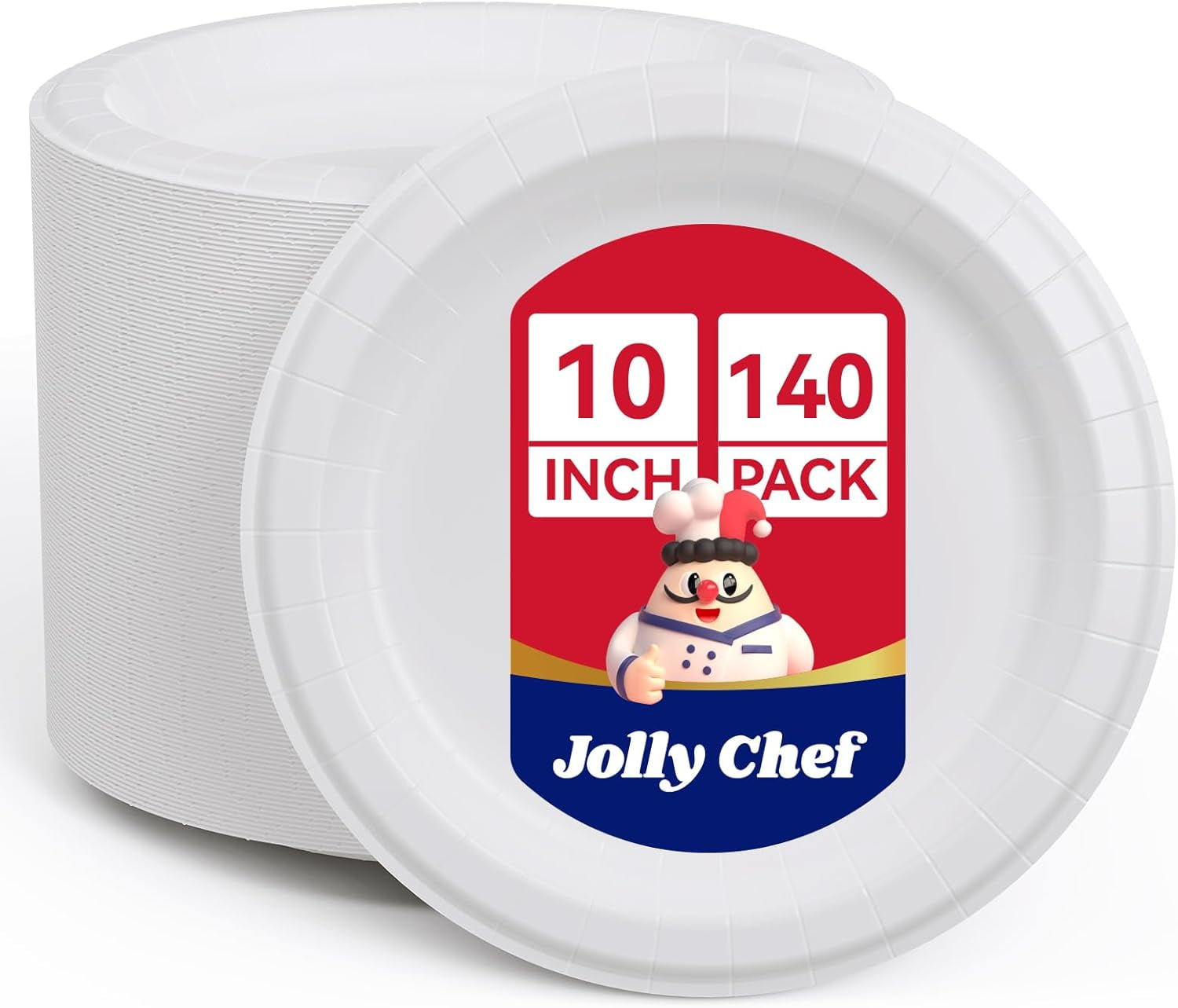 10 inch 140 Pack Disposable Paper Plates,Soak Proof, Cut Proof ...