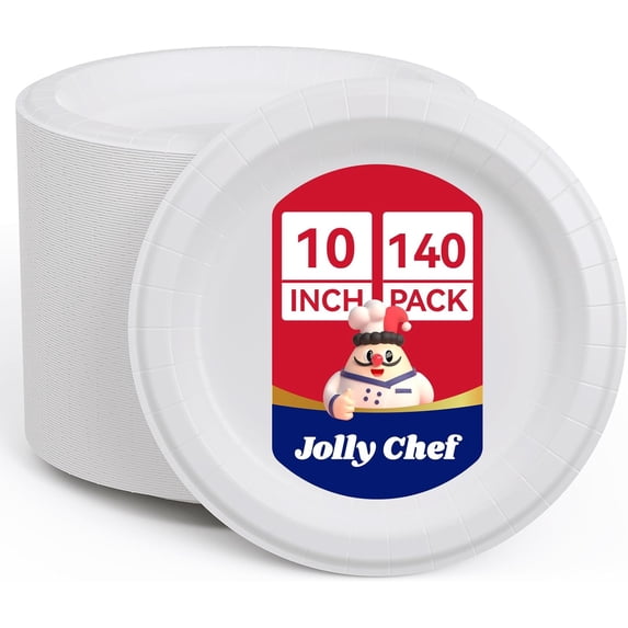 10 inch 140 Pack Disposable Paper Plates,Soak Proof, Cut Proof ...