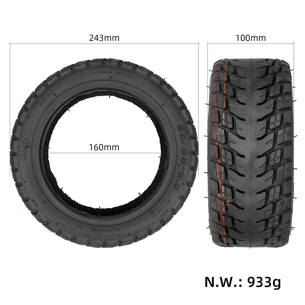 10 inch 85/65-6.5 Tubeless Off-road Tire For Kugoo G-Booster Balance ...