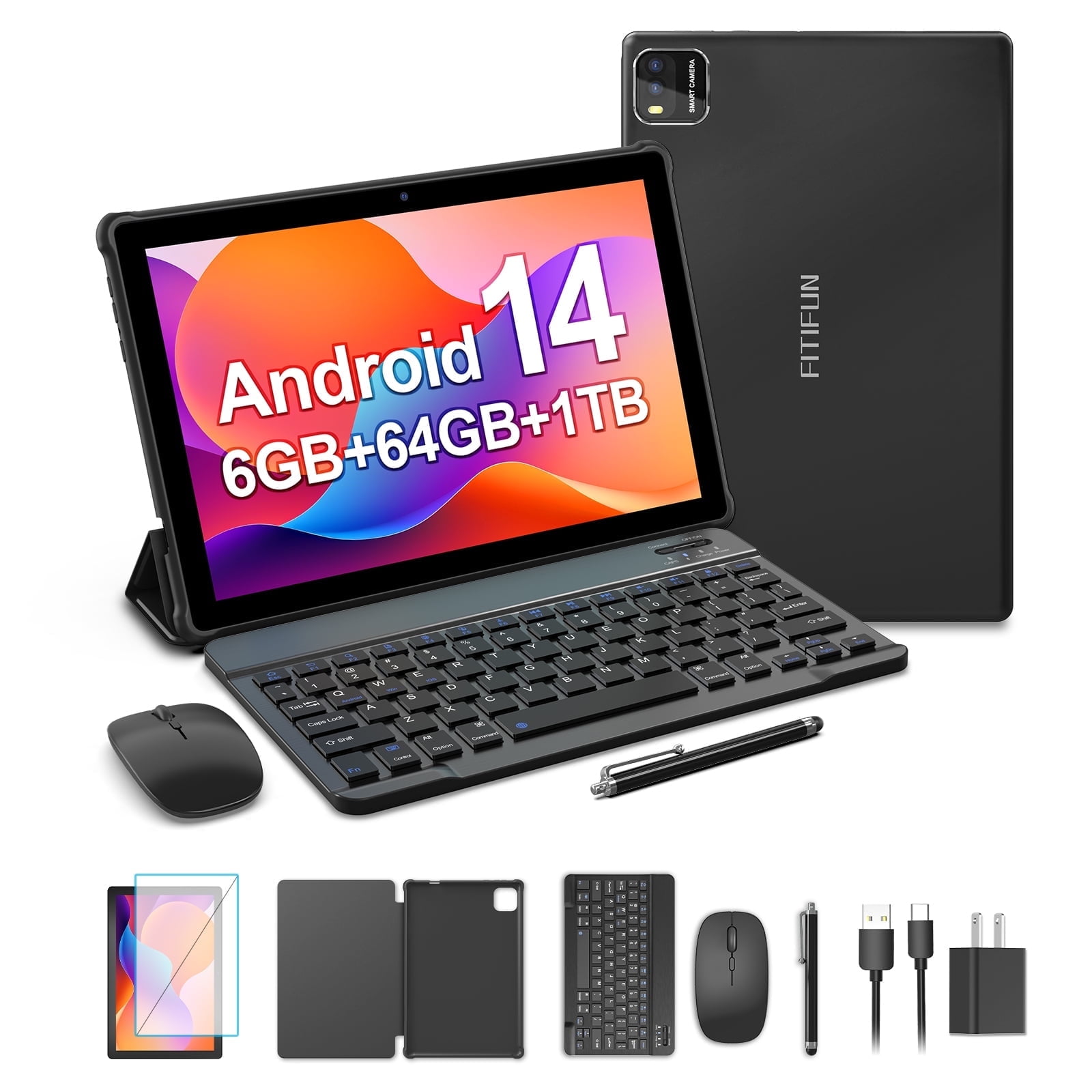 10 inch Android 14 Tablets, 6GB RAM 64GB ROM 1TB Expanded, 6000mAh ...