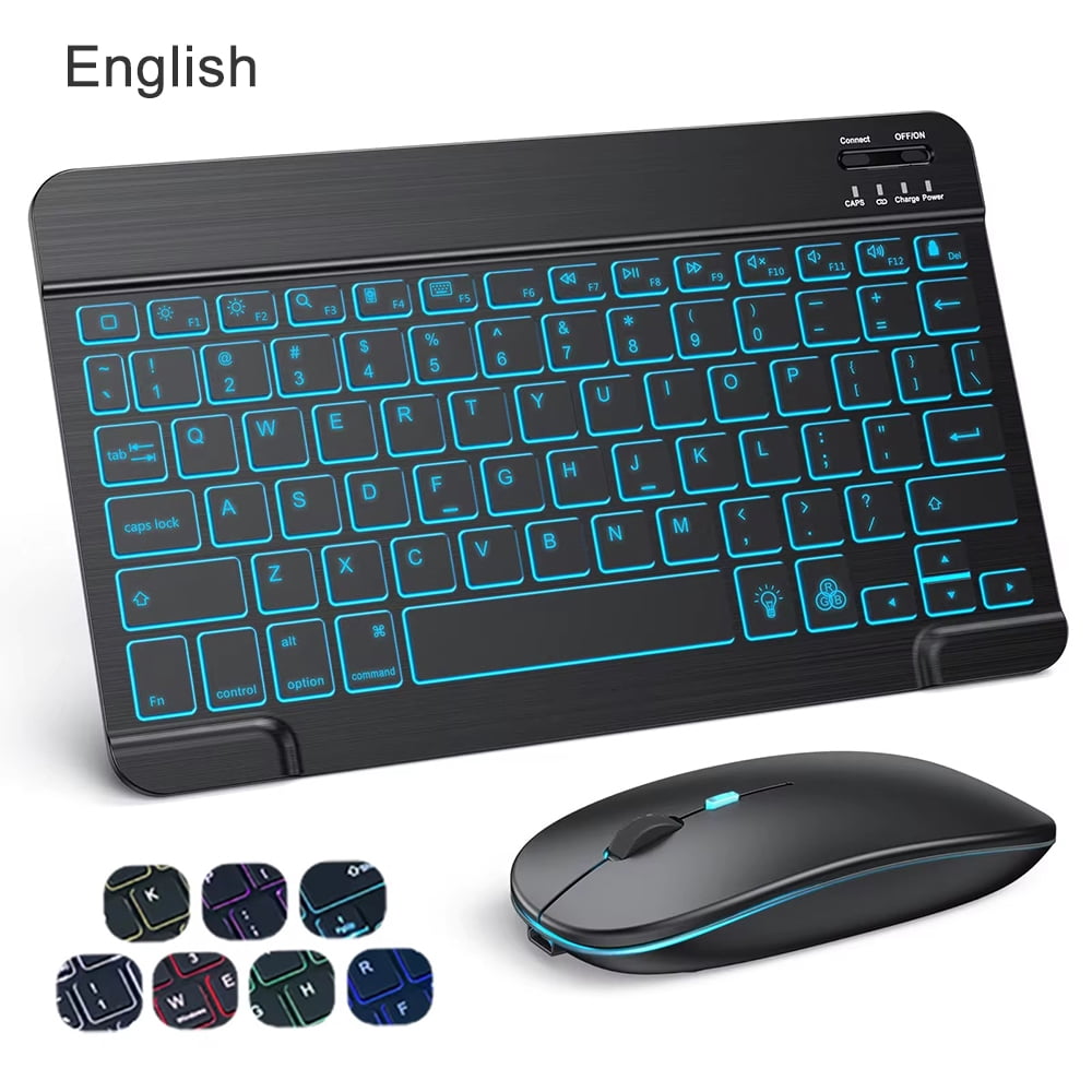 10 inch Backlit for iPad Keyboard and Mouse Backlight Bluetooth ...