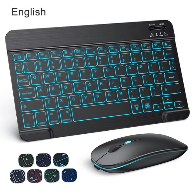 10 inch Backlit for iPad Keyboard and Mouse Backlight Bluetooth ...