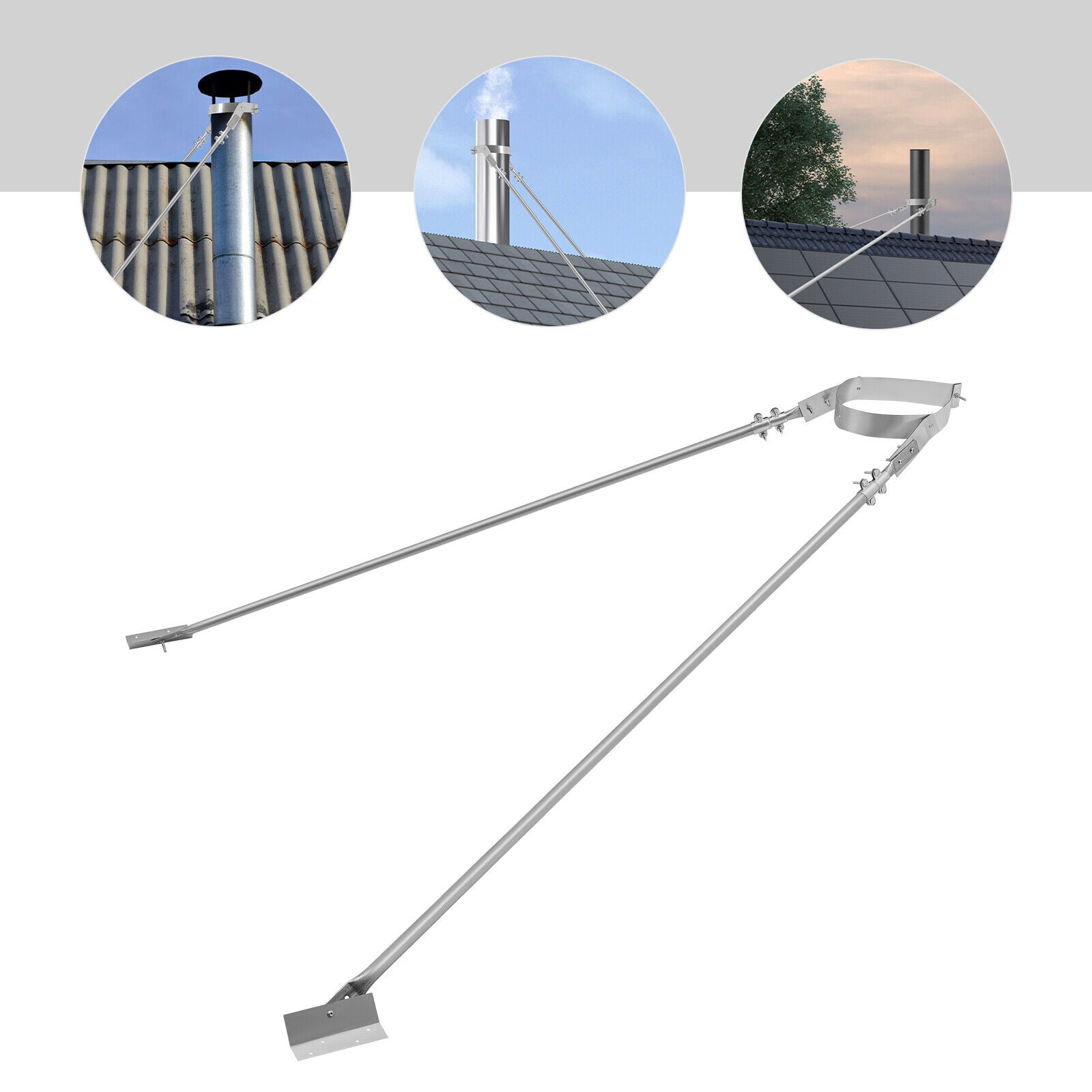 10 inch Extended Roof Bracket Supports Stove Pipe Extended Roof Bracket ...