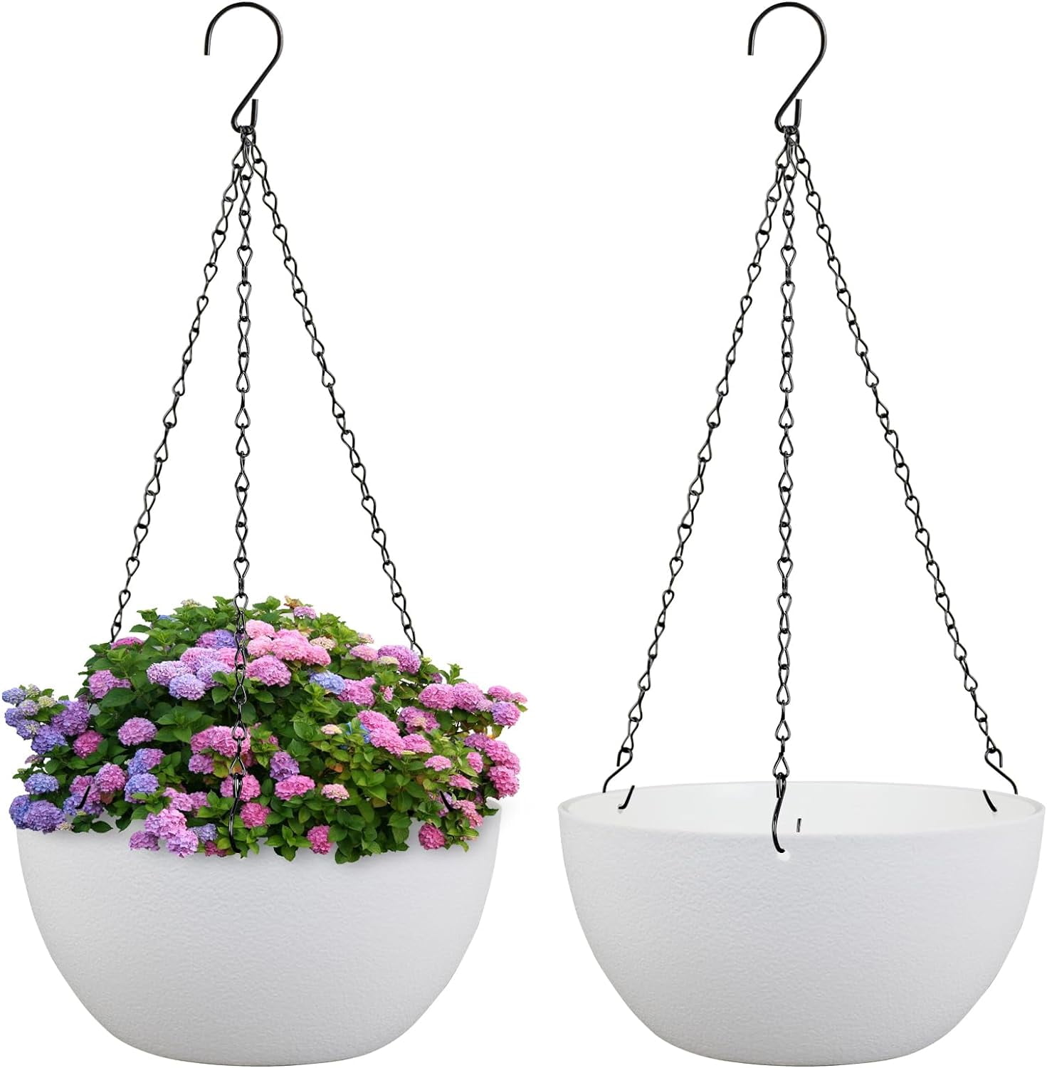 10 inch Hanging Planters for Indoor Outdoor Plants, 2 Pack Hanging ...