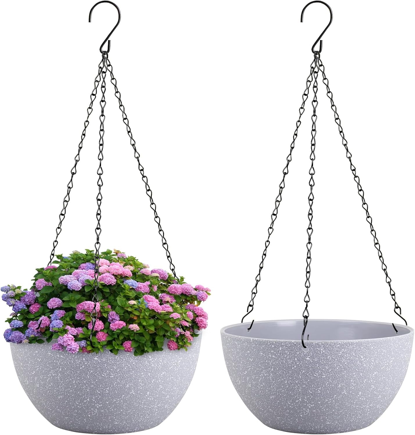 10 inch Hanging Planters for Indoor Outdoor Plants, 2 Pack Hanging Flower Pots with Drainage ...