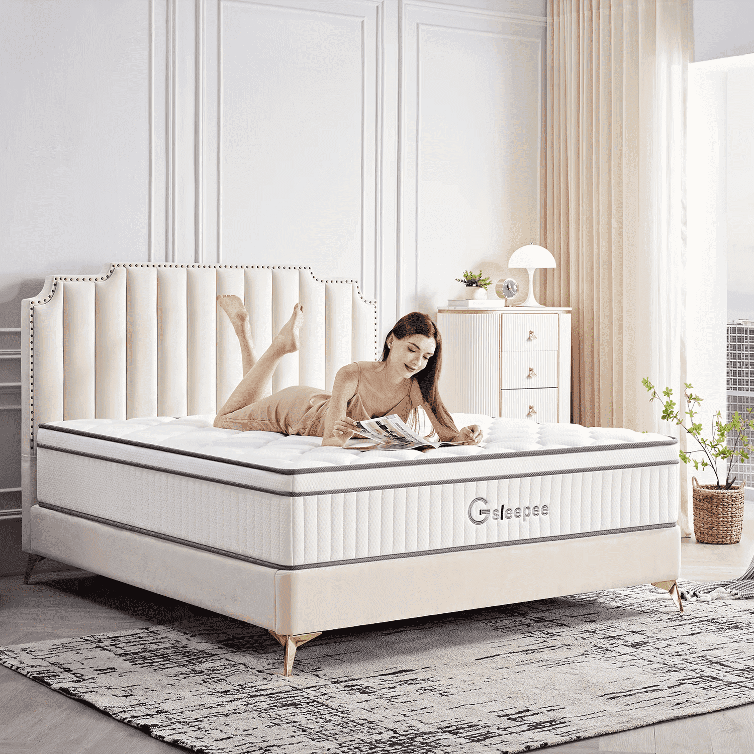 10 inch King Size Mattress, Memory Foam and Box Spring Hybrid King Bed ...