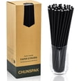 10 inch Long Disposable Black Paper Cocktail Straws & Stirrer Sticks ...