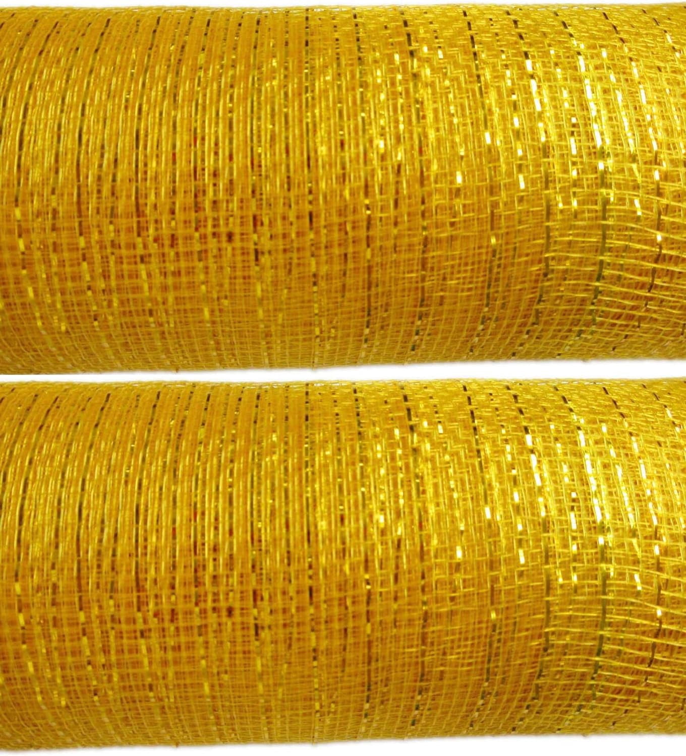 10 inch Metallic Poly Mesh Ribbon 30 feet(2 Pack),Bright Yellow ...