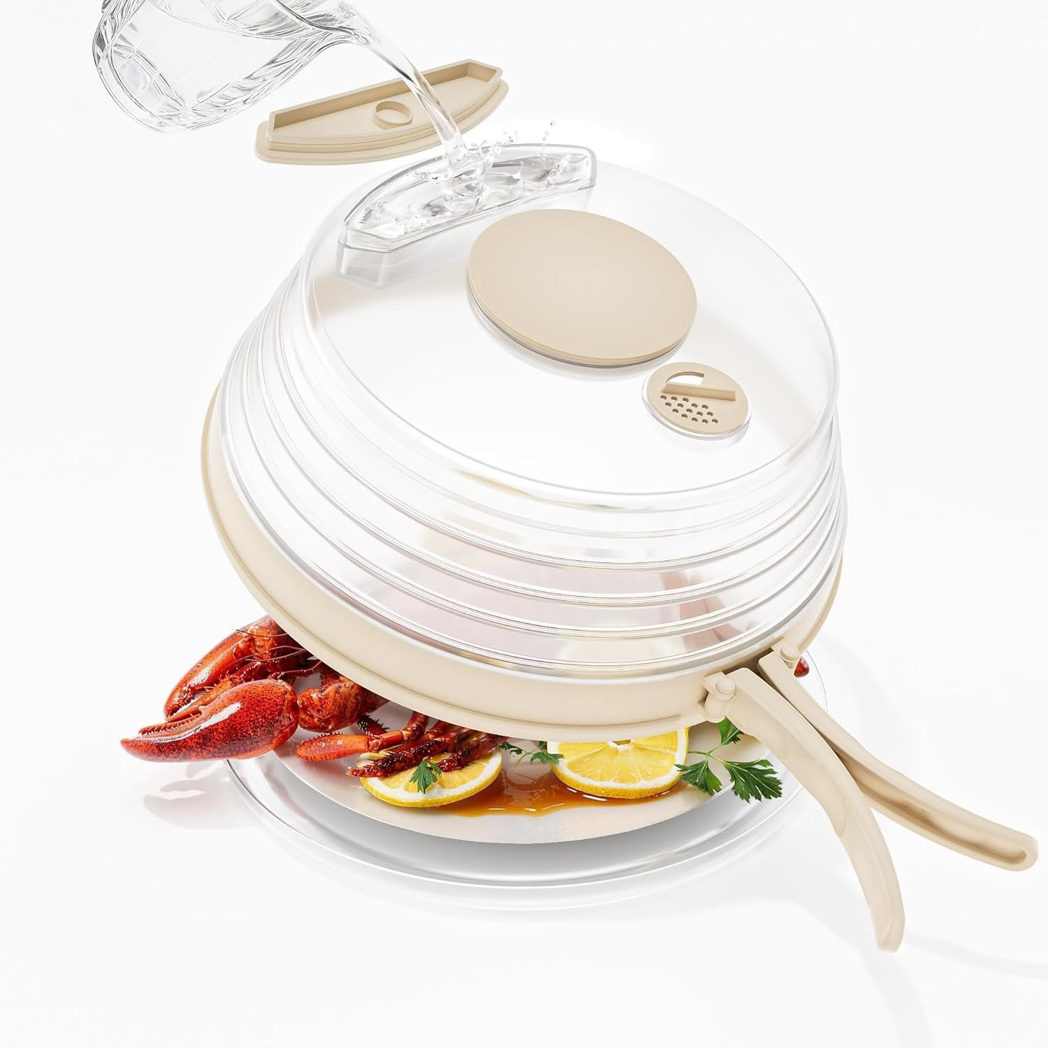 10 inch Microwave Splatter Cover for with Water Steamer, Collapsible ...