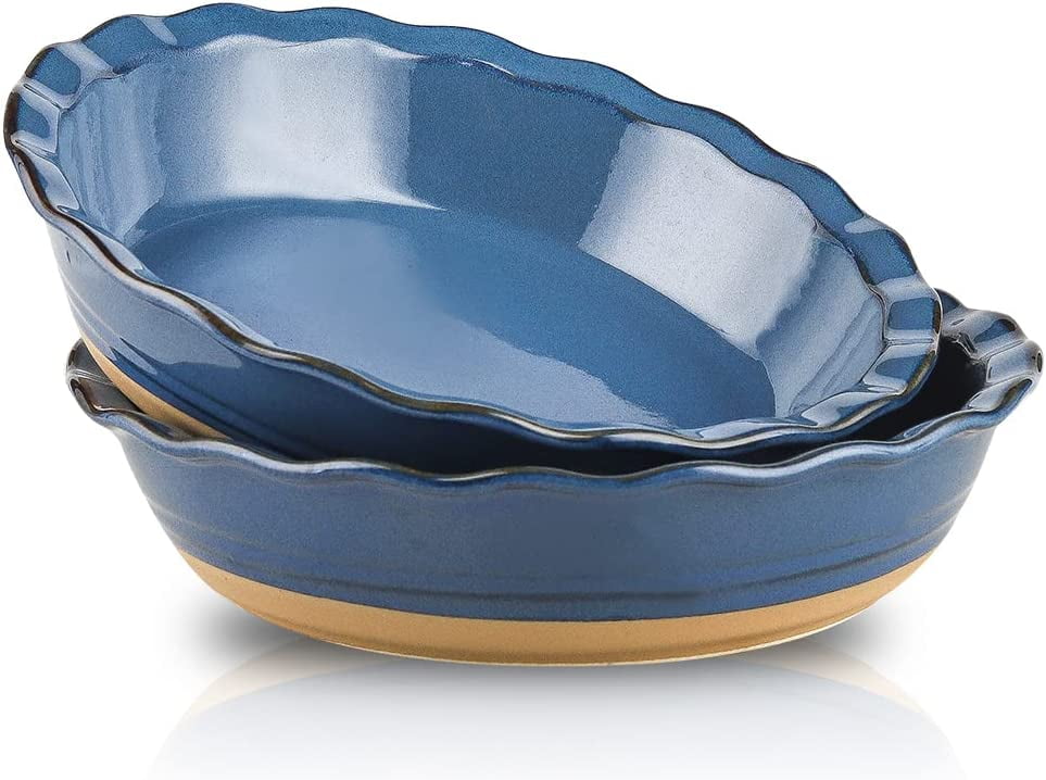 10 inch Pie Pan for Baking, Ceramic Pie Dish, Deep Dish Pie Plate for ...