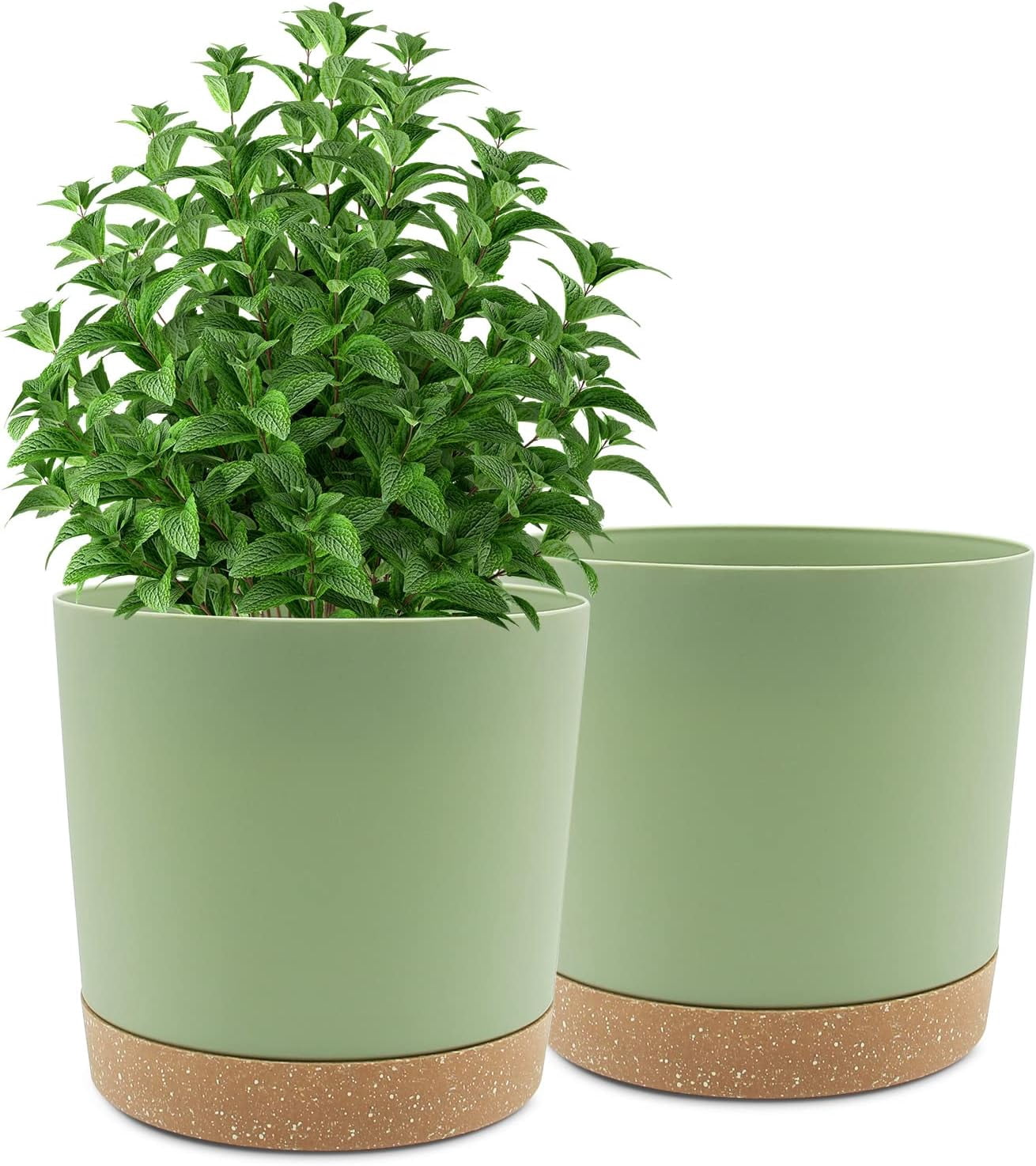 10 inch Plant Pot, 2 Pack Planters for Indoor Plants with Drainage ...