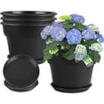 10-inch-Plant-Pots-Indoor-Outdoor, 4 Pack Plastic Planters with ...