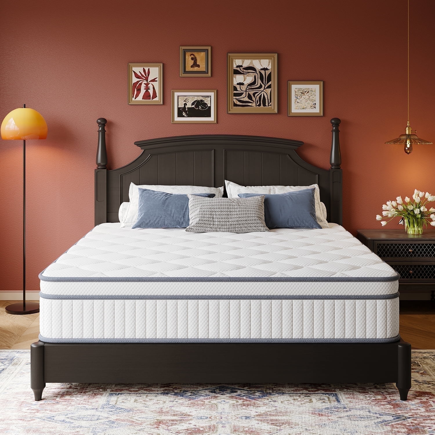 Queen Mattress 10 inch, Queen Size Hybrid Cooling Gel Memory Foam and ...