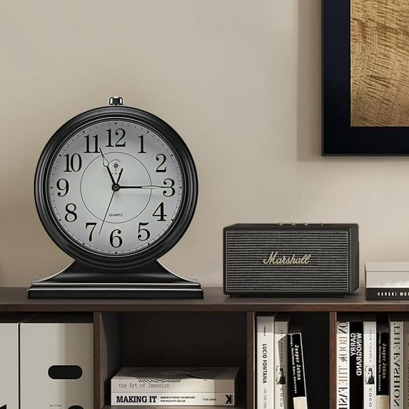10-inch Retro Mantel Desk Clocks,Vinta Table Clock for Fireplace,Easy ...