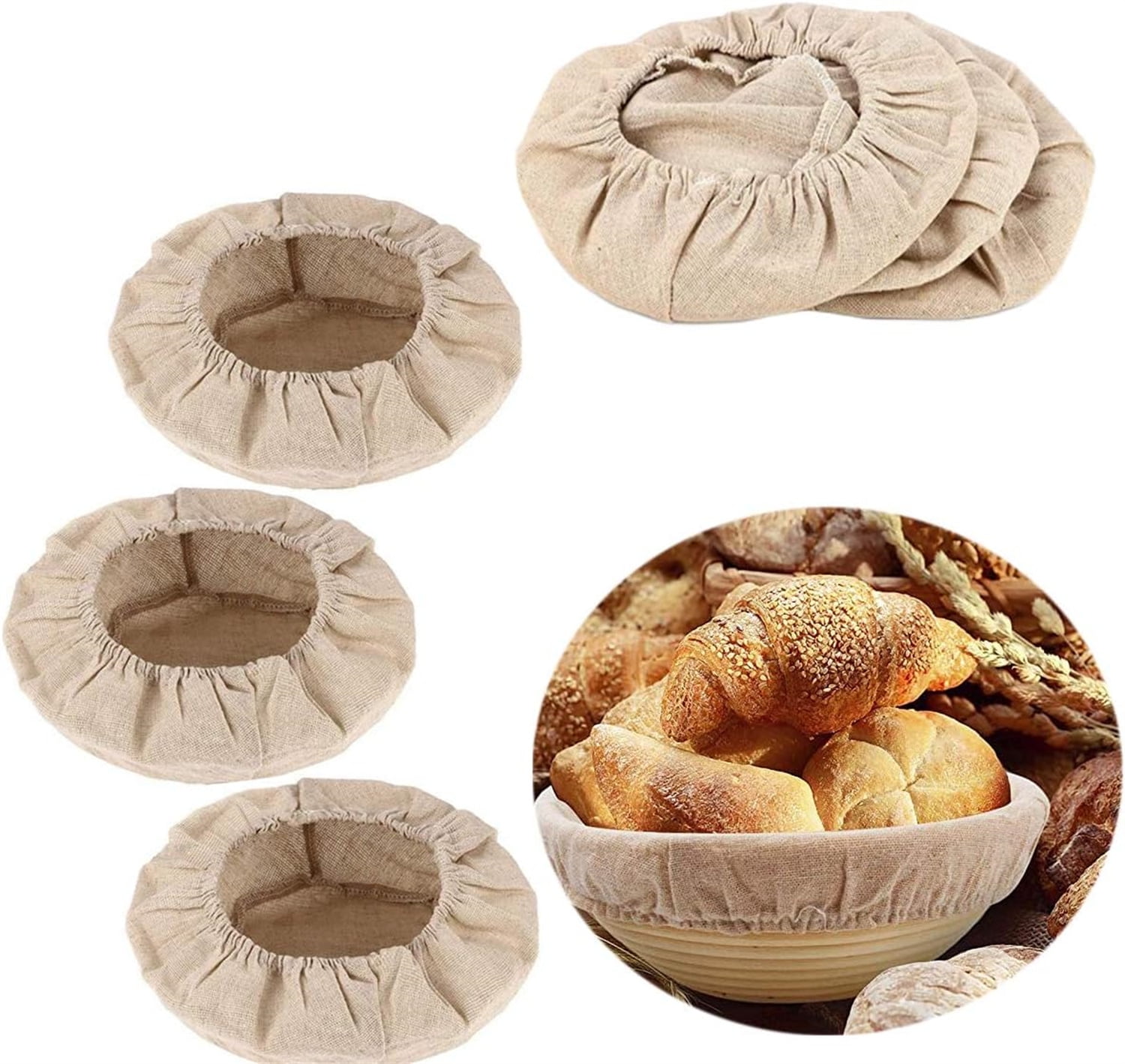 10 inch Round Bread Proofing Basket Cloth Liner, Banneton Proofing ...