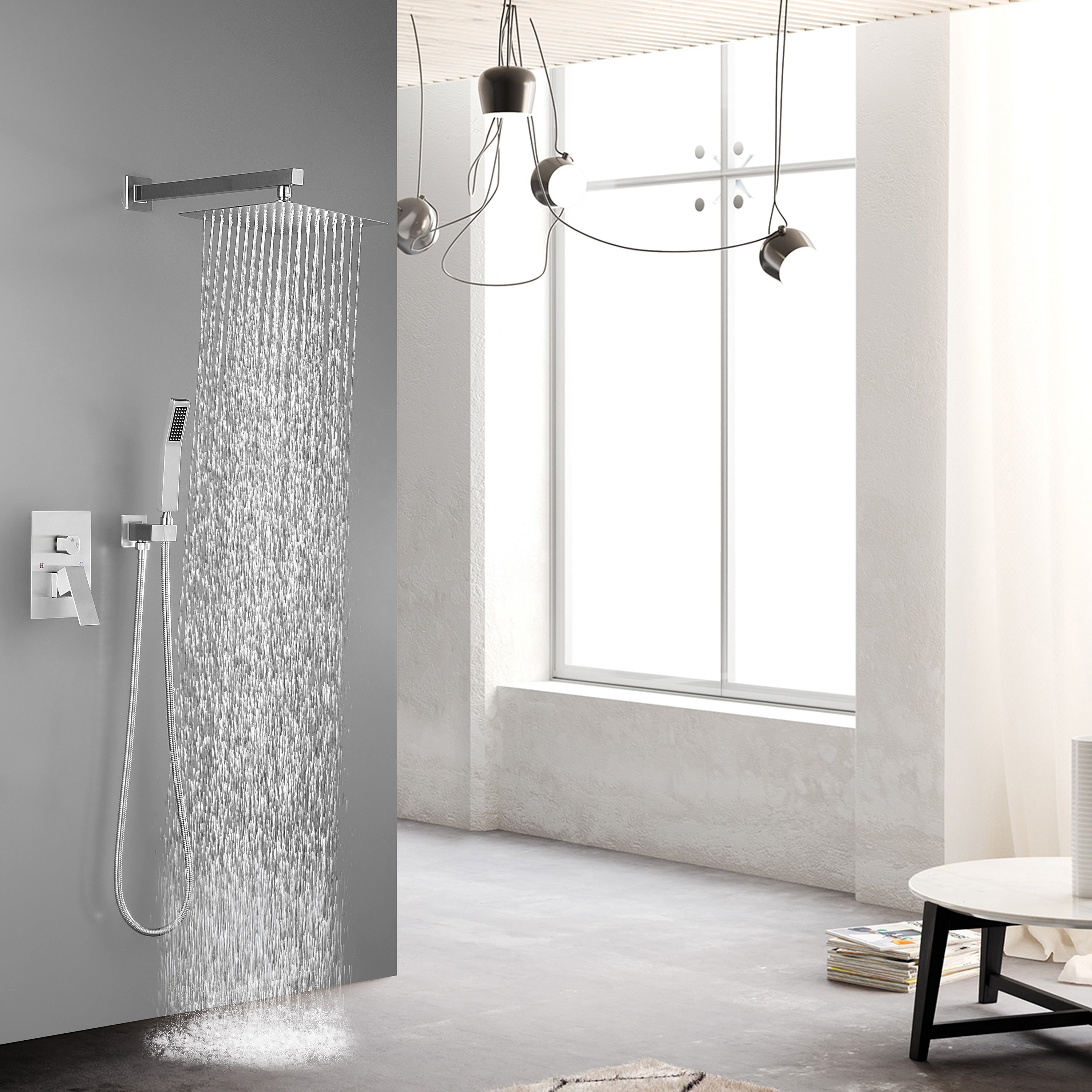 10 Inch Shower Head Bathroom Luxury Rain Mixer Shower Complete Combo