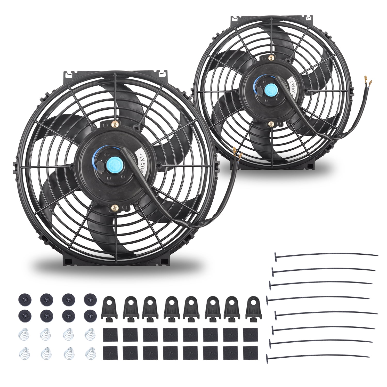 10 inch Slim Fan Push Pull Electric Radiator Cooling 12V Mount Kit ...