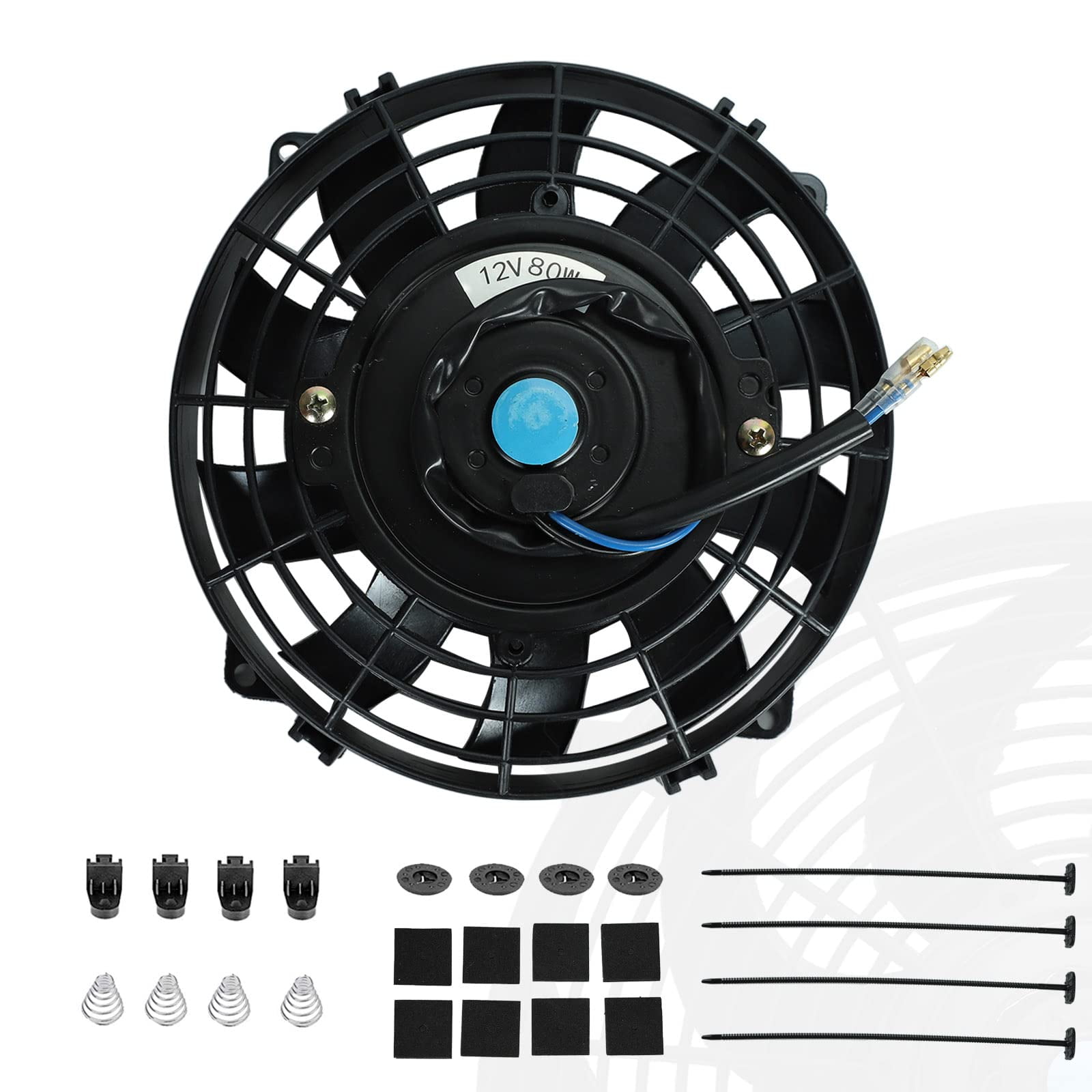 10" inch Slim Fan Push Pull Electric Radiator Cooling 12V Mount Universal Kit Blue - Walmart.com