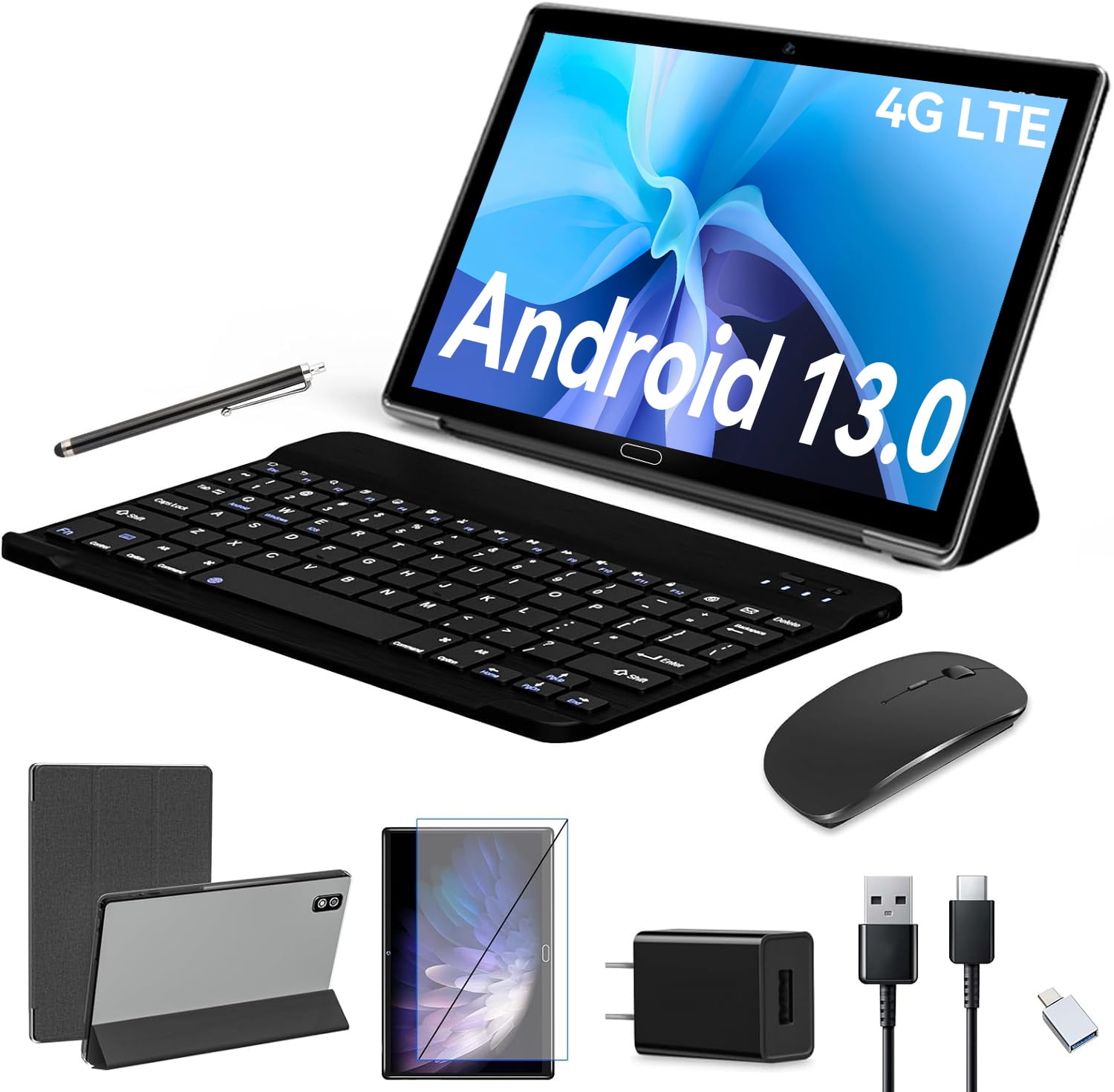 10 inch Tablet Android 13 Tablets PC with Keyboard 4G LTE 4gb Ram 64gb ...