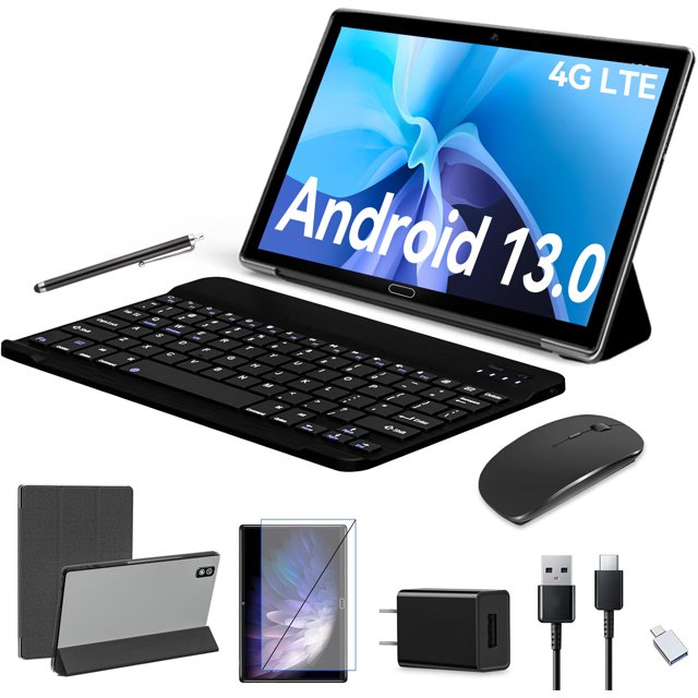 10 inch Tablet Android 13 Tablets PC with Keyboard 4G LTE 4gb Ram 64gb ...