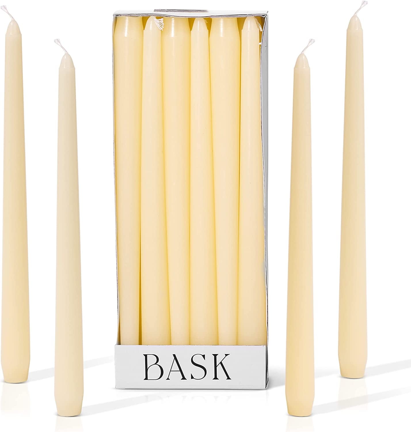 10-inch Taper Candles - Unscented and Dripless - Burns for 8 Hours ...