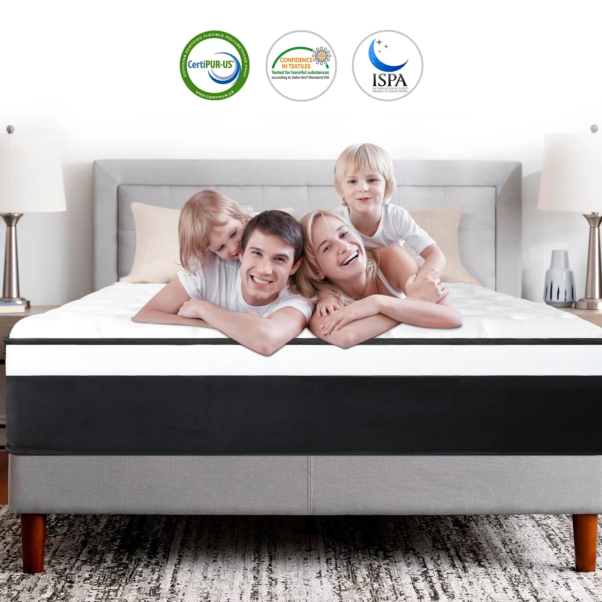 10 inch Twin Mattress in a Box, Gel Memory Foam and Pocket Spring ...