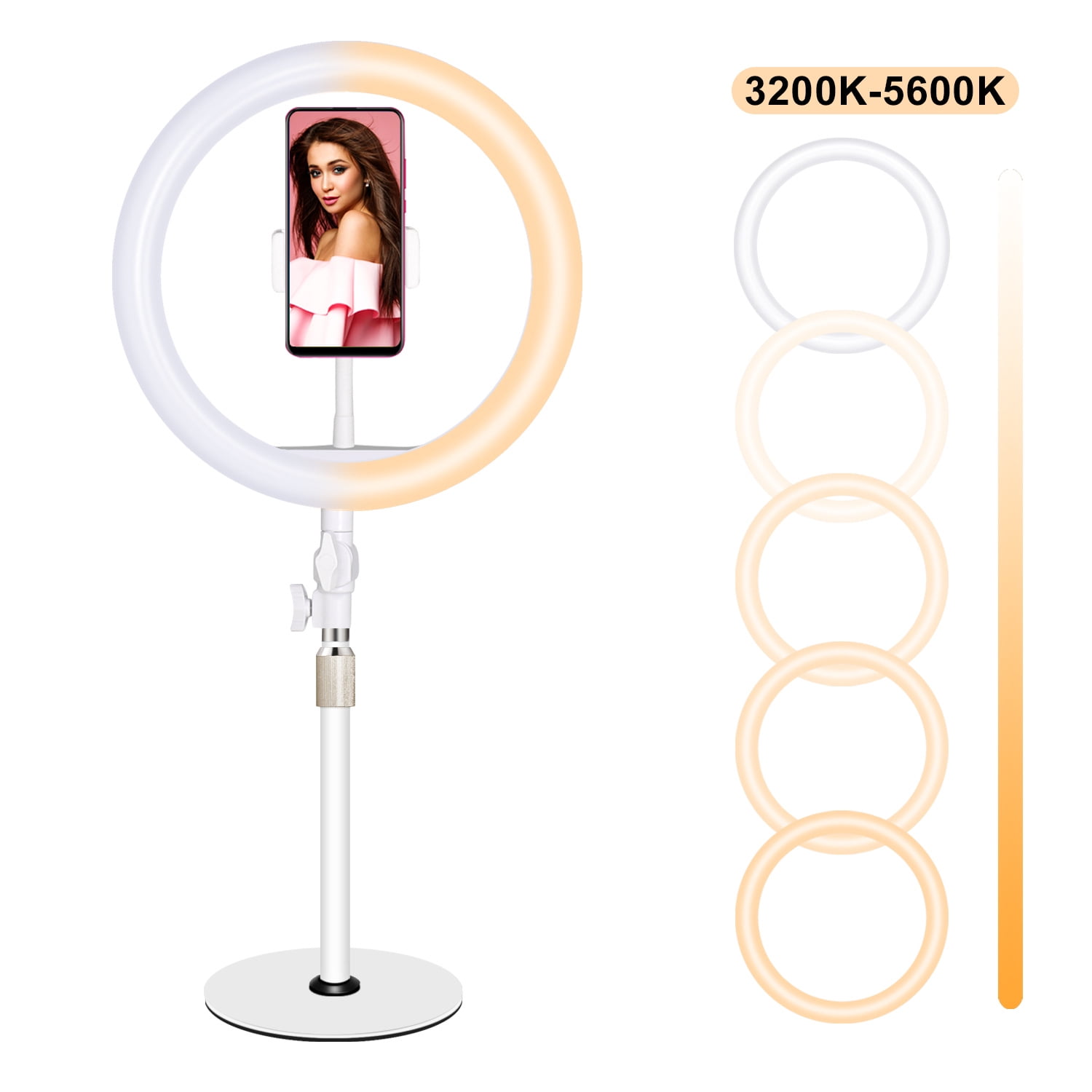 10-inch USB Ring Light for Desk or Table 3 Light Modes with Flexible ...
