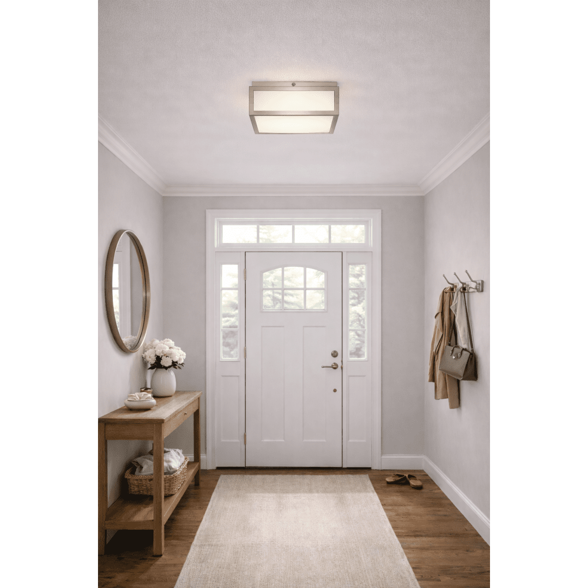 10-inches Brushed Nickel Integrated LED Flush Mount Light -Y - Walmart.com