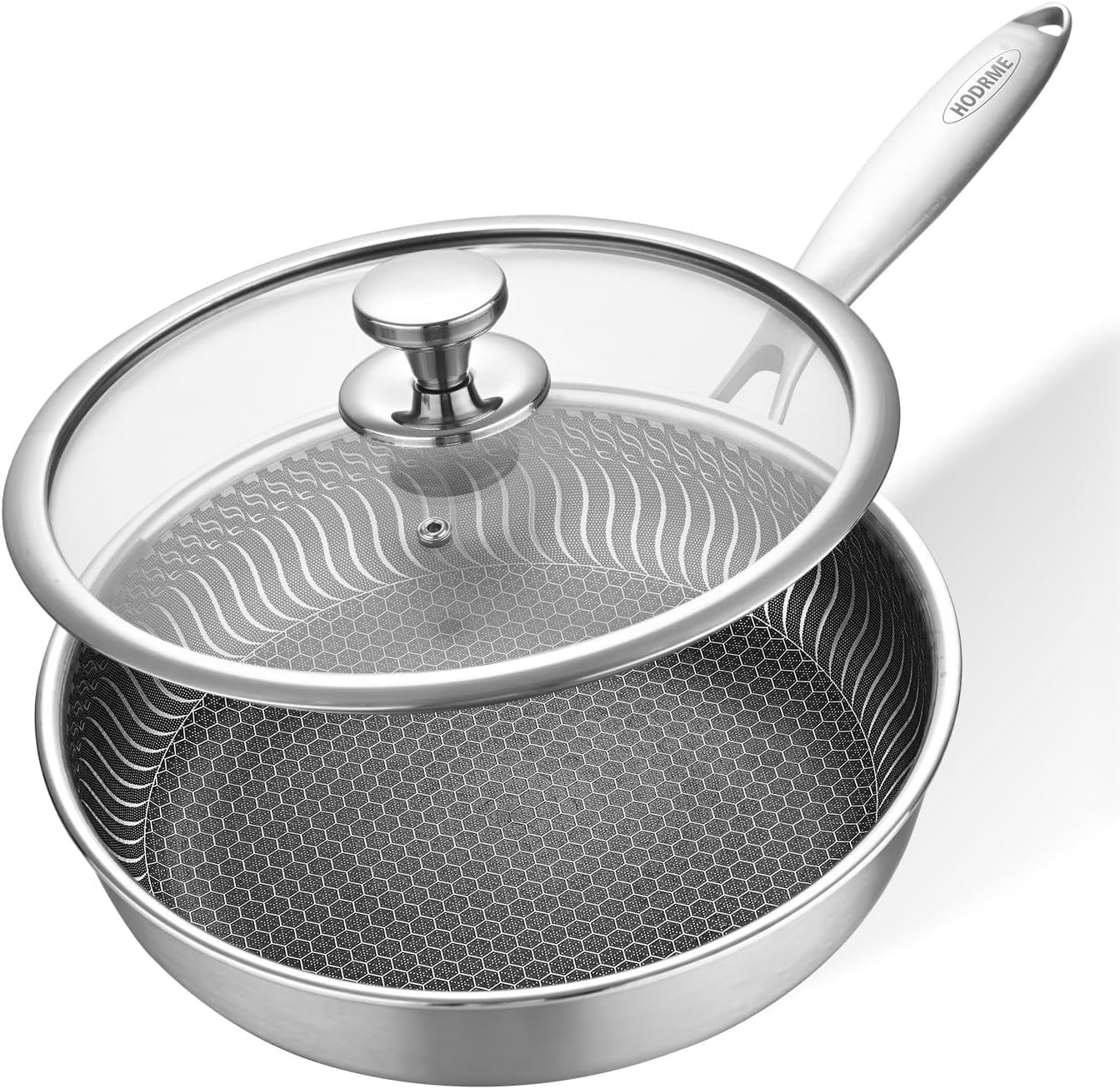 10 inches Frying Pan Nonstick Skillet 2.5 Qt Deep Non Stick Stainless ...