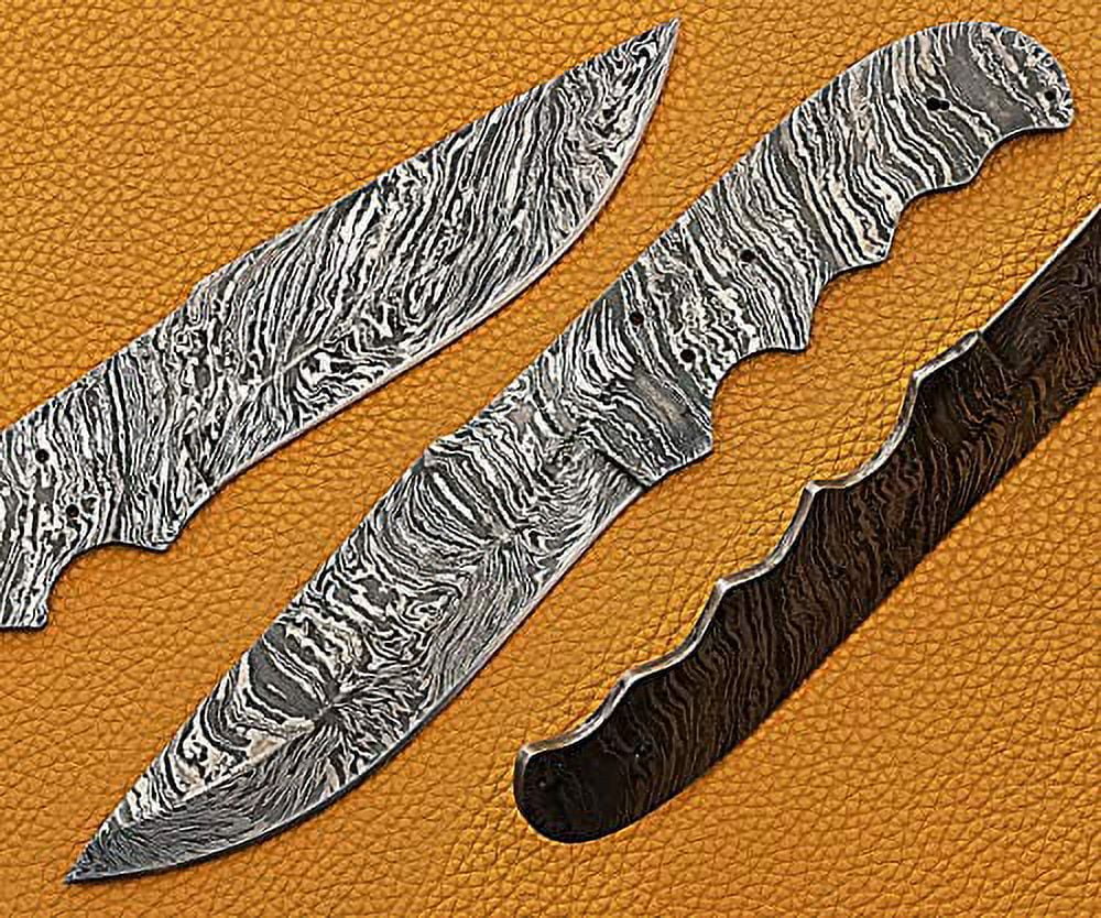 10 inches Long Blank Blade, Hand Forged fire Pattern Damascus Steel ...
